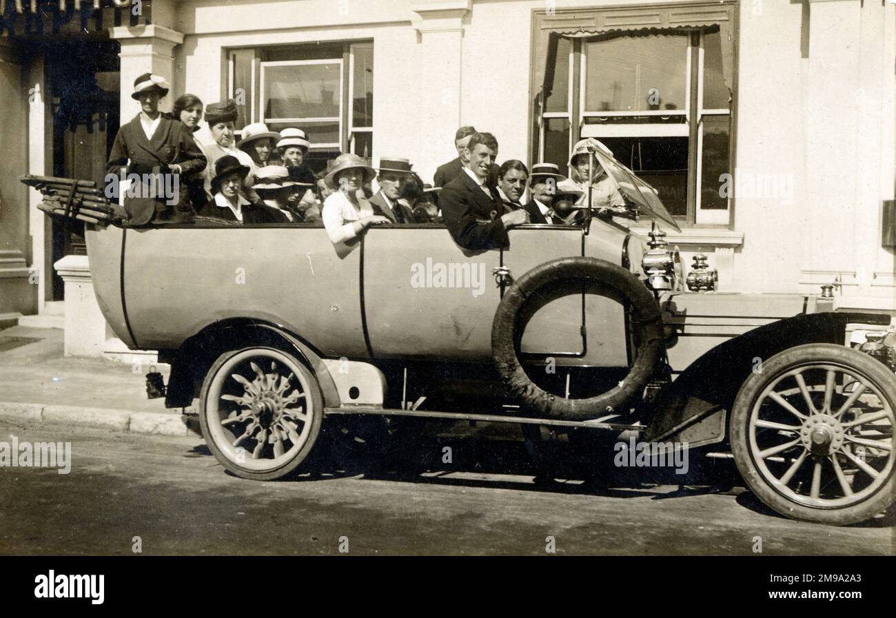 Motor trip (in a slightly squat charabanc) - Bournemouth - August, 1915 ...