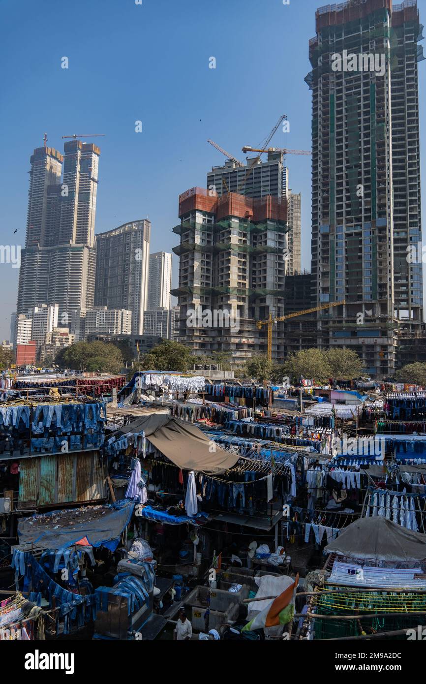 Incredible view of the Dhobi Ghat in Mumbai, the largest open-air ...