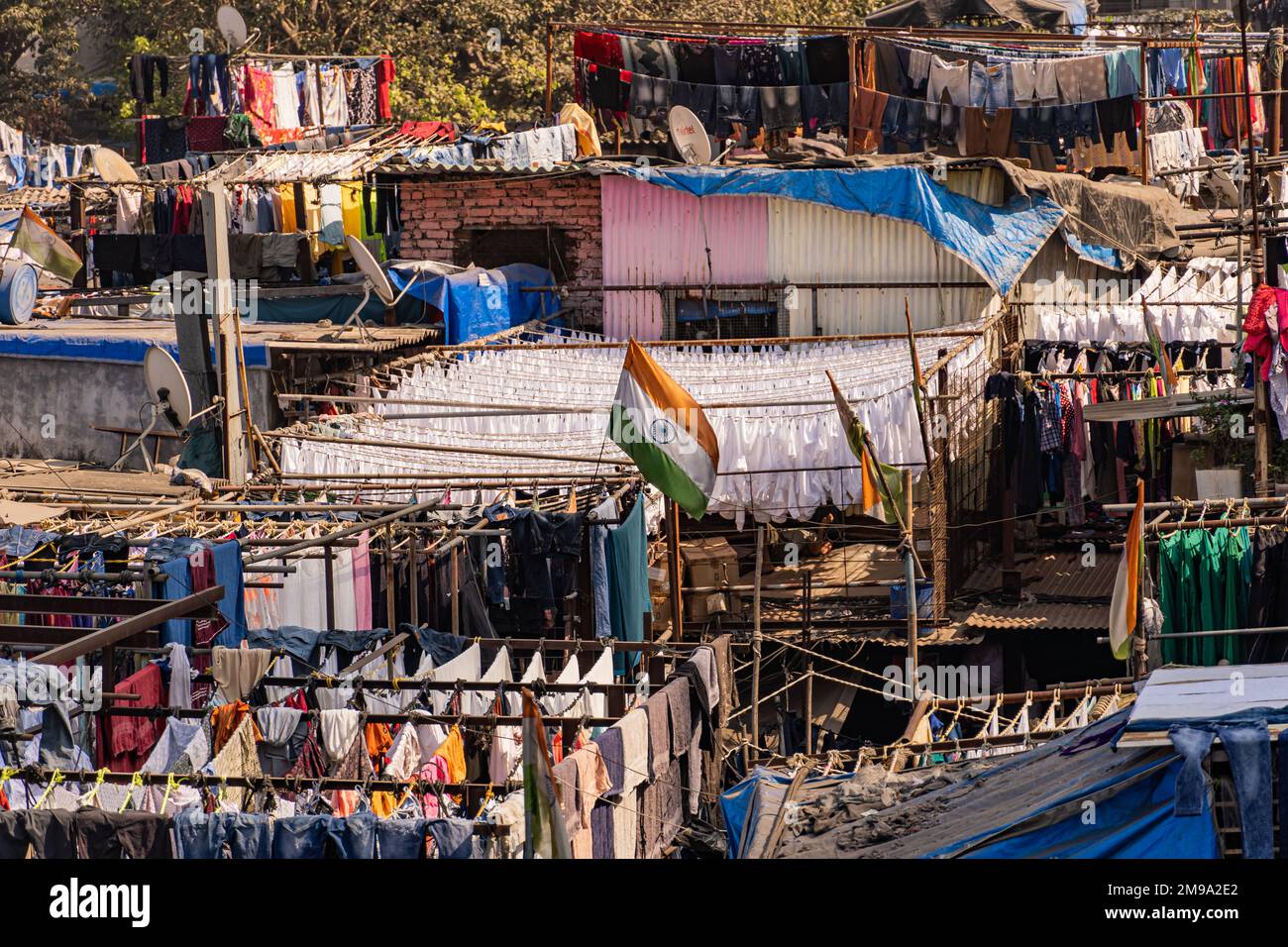 Incredible view of the Dhobi Ghat in Mumbai, the largest open-air ...