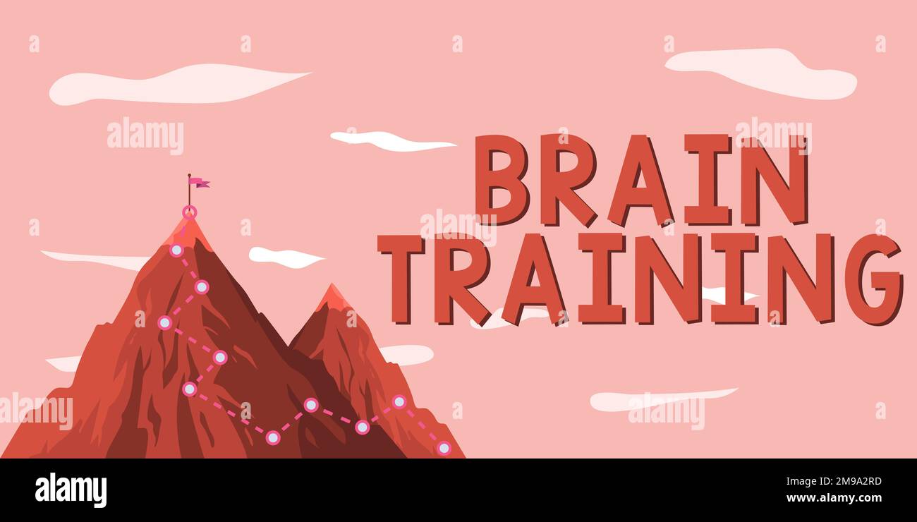Hand writing sign Brain Training. Word for mental activities to ...