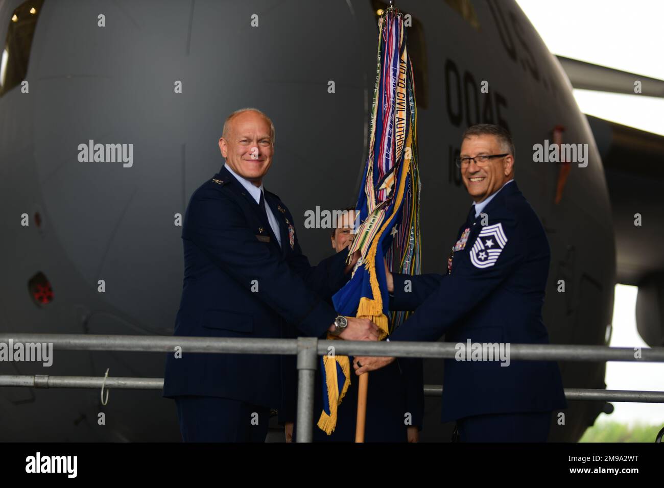 Members of the 105th Airlift Wing attended an assumption of authority ...