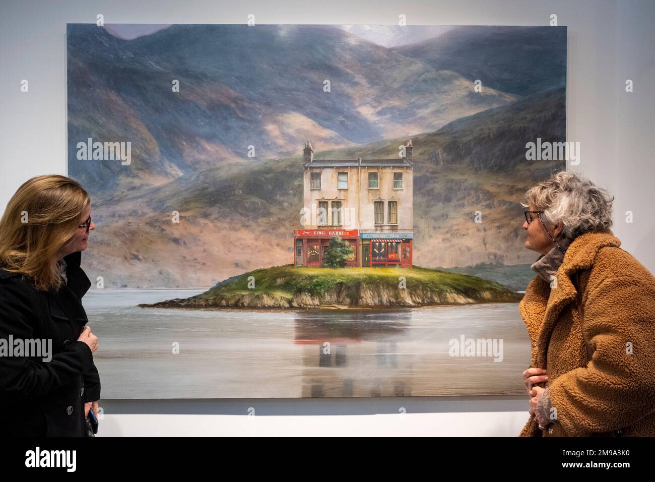 London, UK. 17 January 2023. Visitors view 'Barber Isle', 2023, by ...