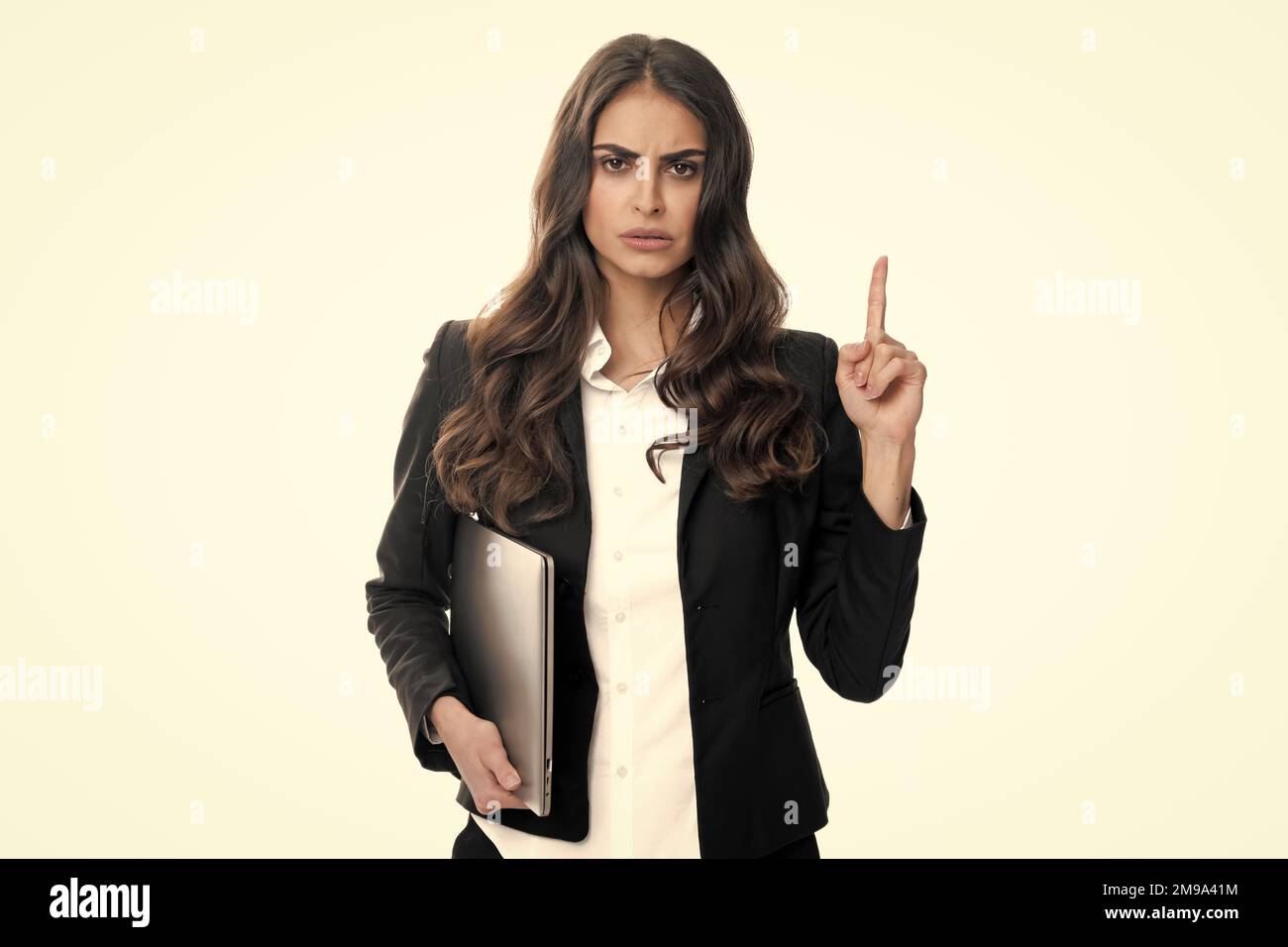 Pretty assistant holding notebook search information internet. Young ...