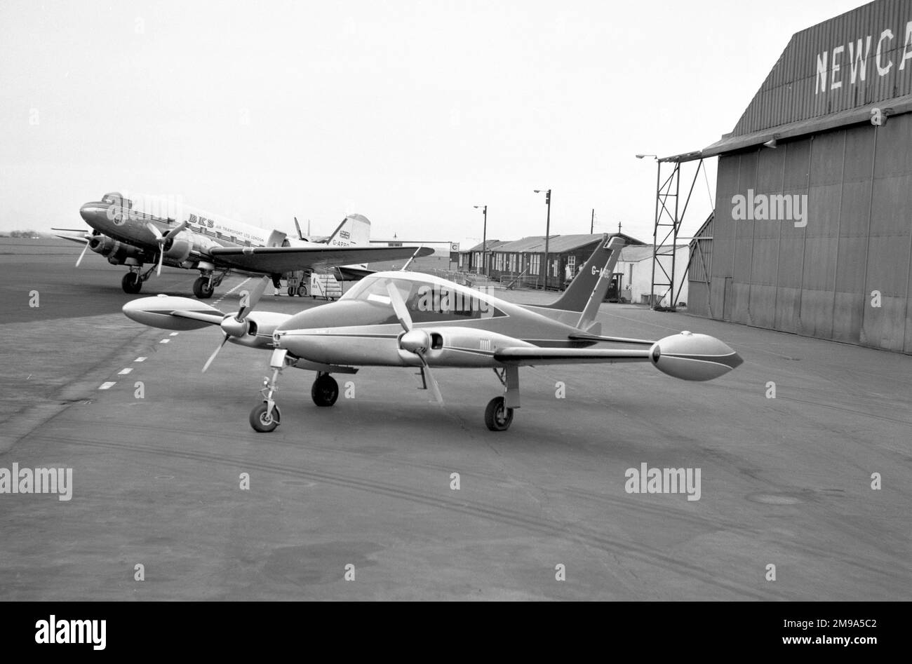Cessna 310D G-ARBC (msn 39234) at Woolsington (Newcastle Airport), with ...