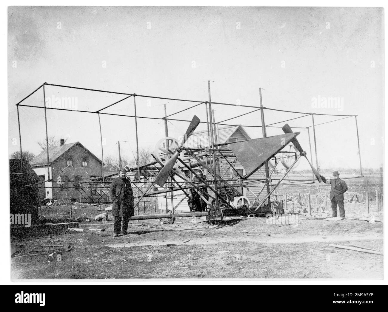 Gustave Whitehead Albatros aircraft during its construction Stock Photo ...