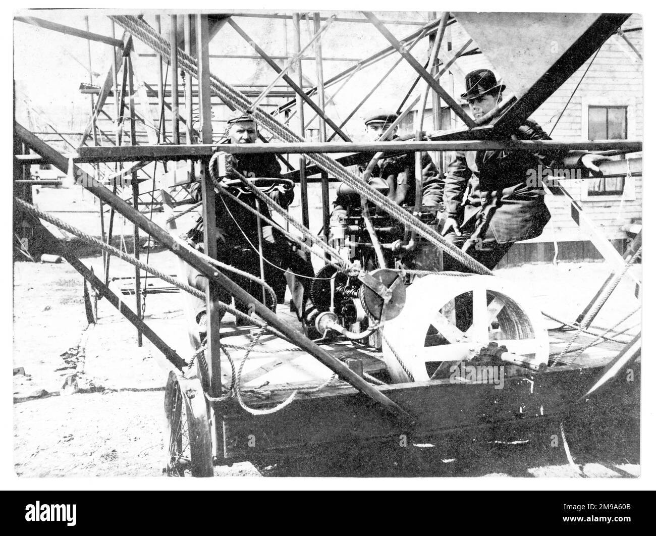 Gustave Whitehead conducting tests on his Albatros aircraft during its ...