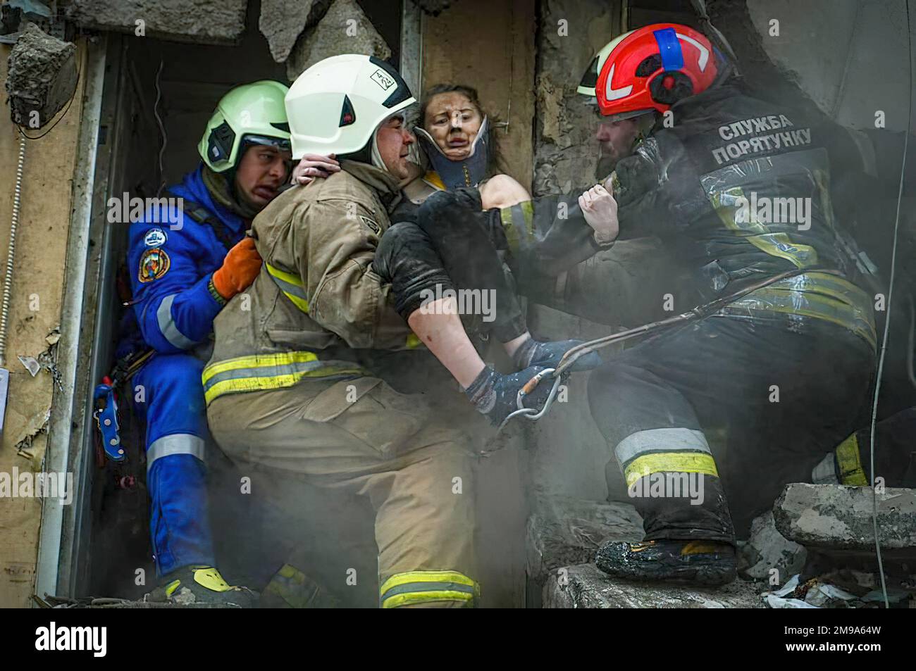 Brave rescuers of the State Emergency Service of Ukraine search through ...