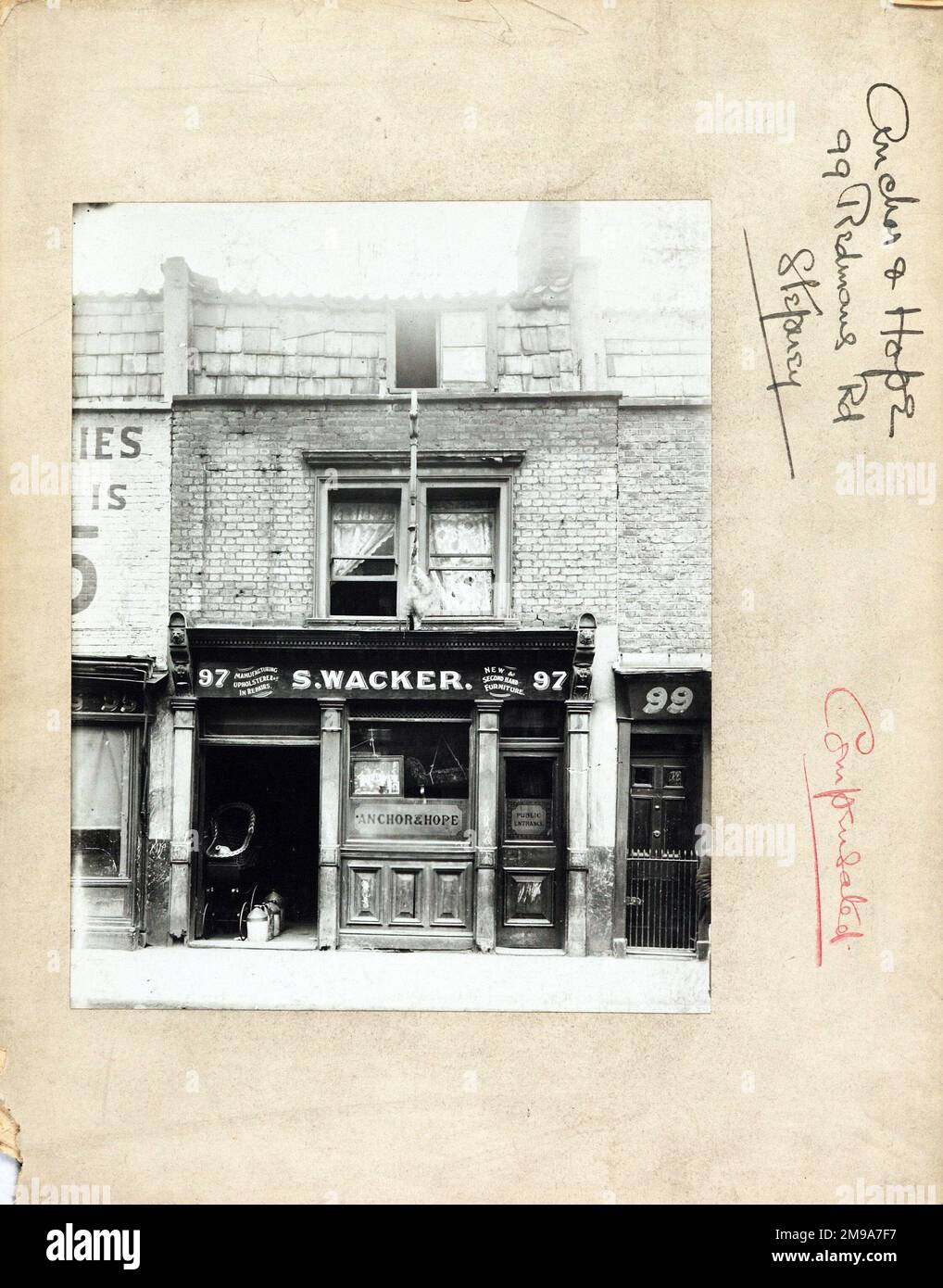 Photograph of Anchor & Hope PH, Stepney, London. The main side of the ...