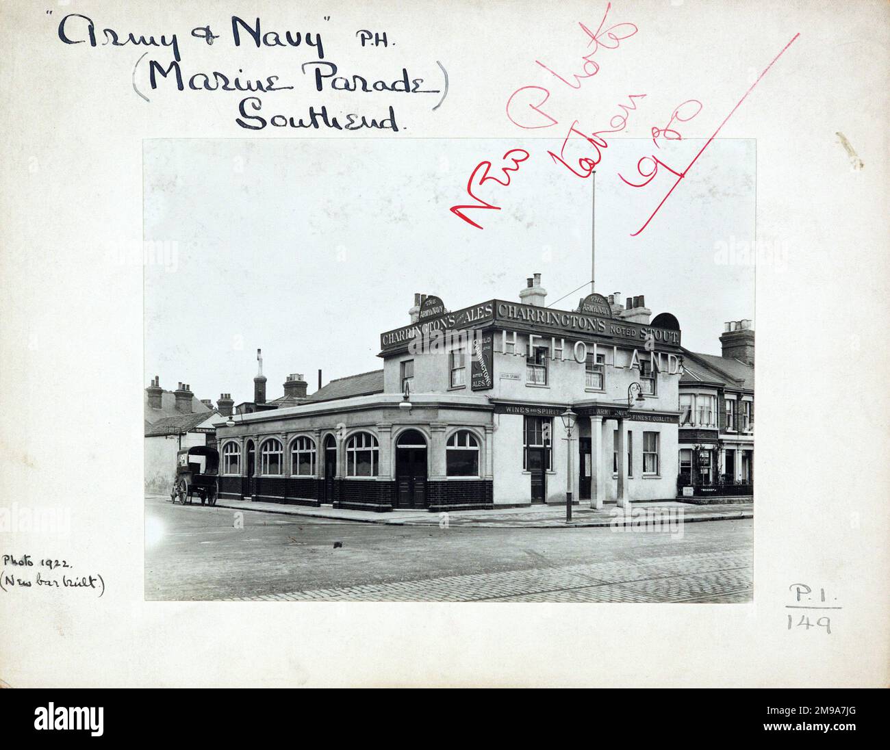 Photograph of Army & Navy Hotel, Southend, Essex. The main side of the ...