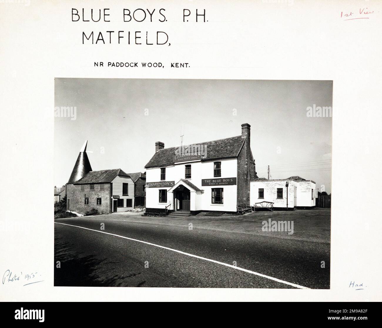 Photograph of Blue Boys PH, Matfield, Kent. The main side of the print ...