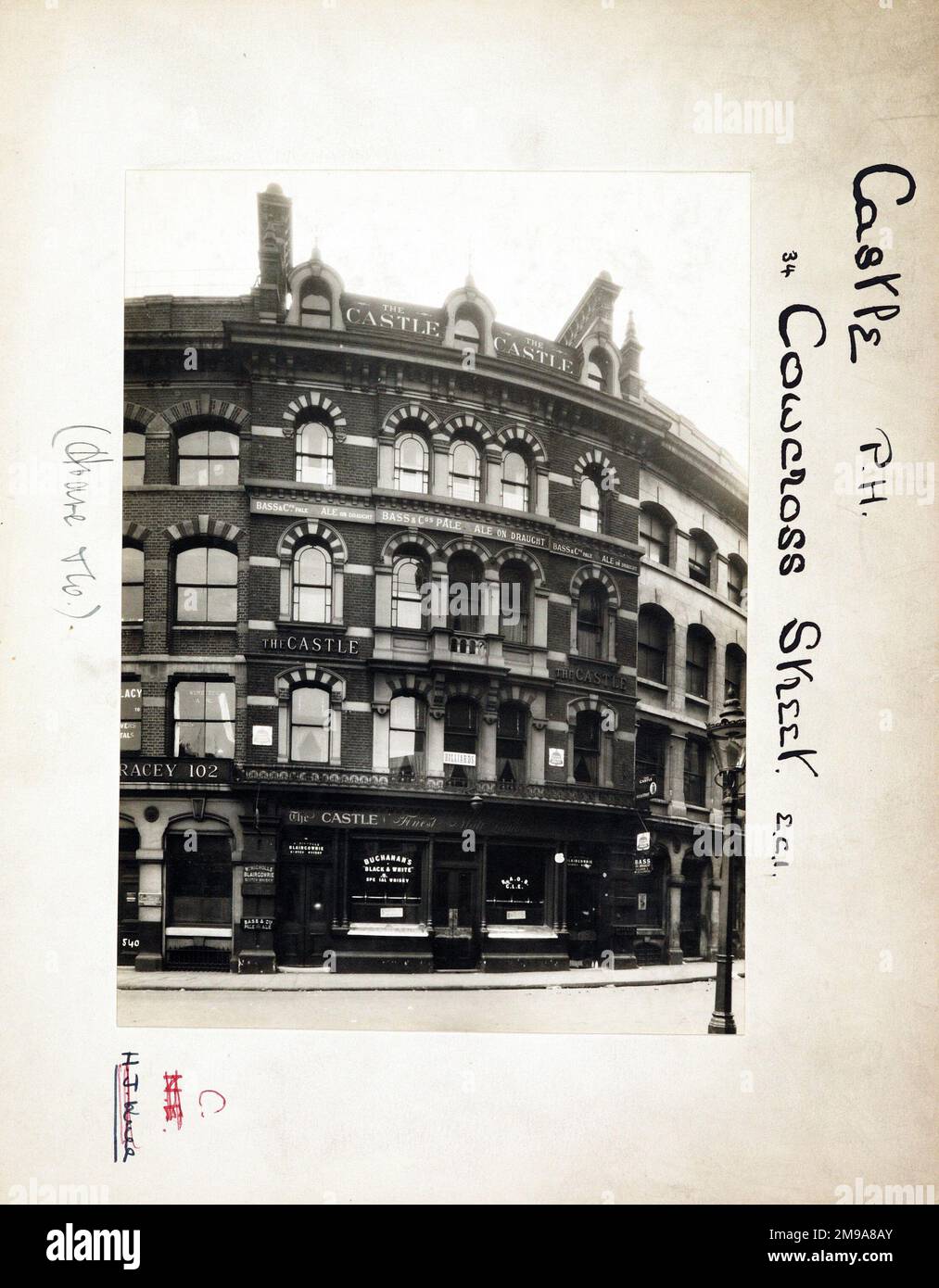 Photograph of Castle PH, Farringdon, London. The main side of the print (shown here) depicts ...