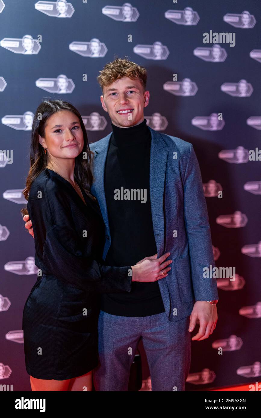 Freiburg, Germany. 17th Jan, 2023. Laura Kapper and Yannik Keitel stand ...