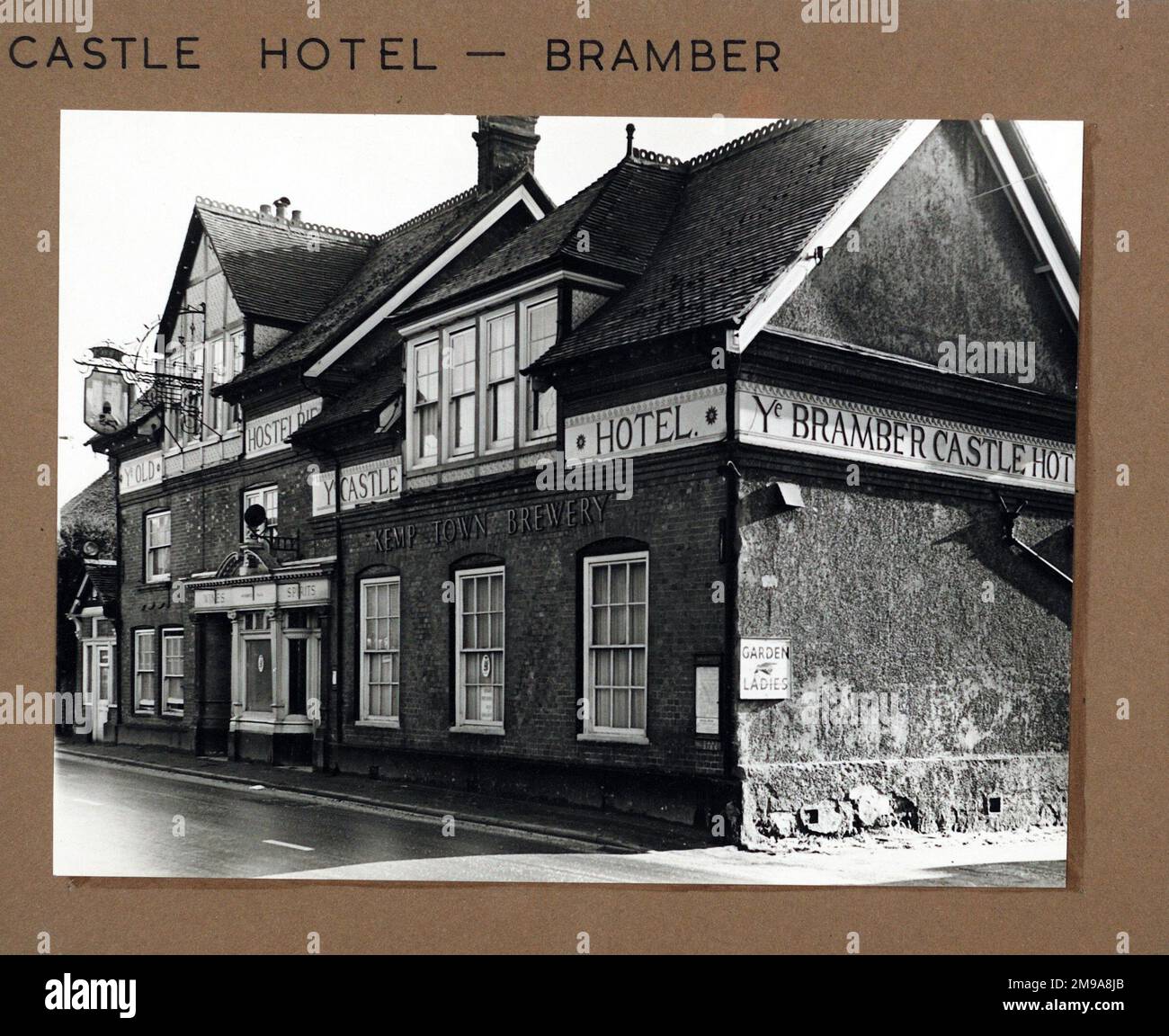 Photograph of Castle Hotel, Bramber, Sussex. The main side of the print ...
