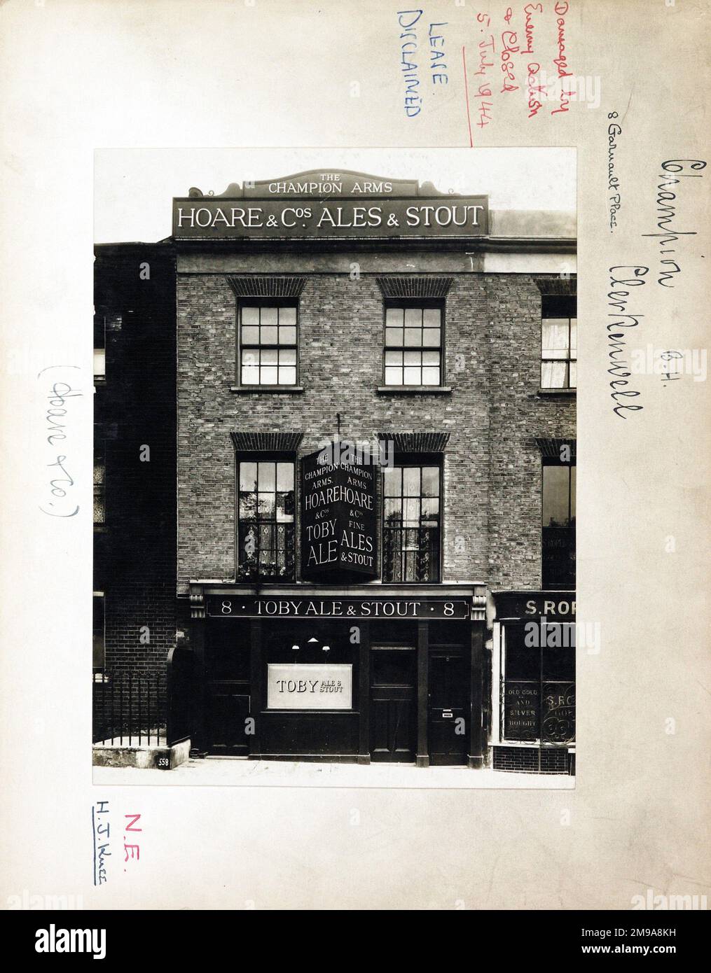 Photograph of Champion Arms, Clerkenwell, London. The main side of the ...