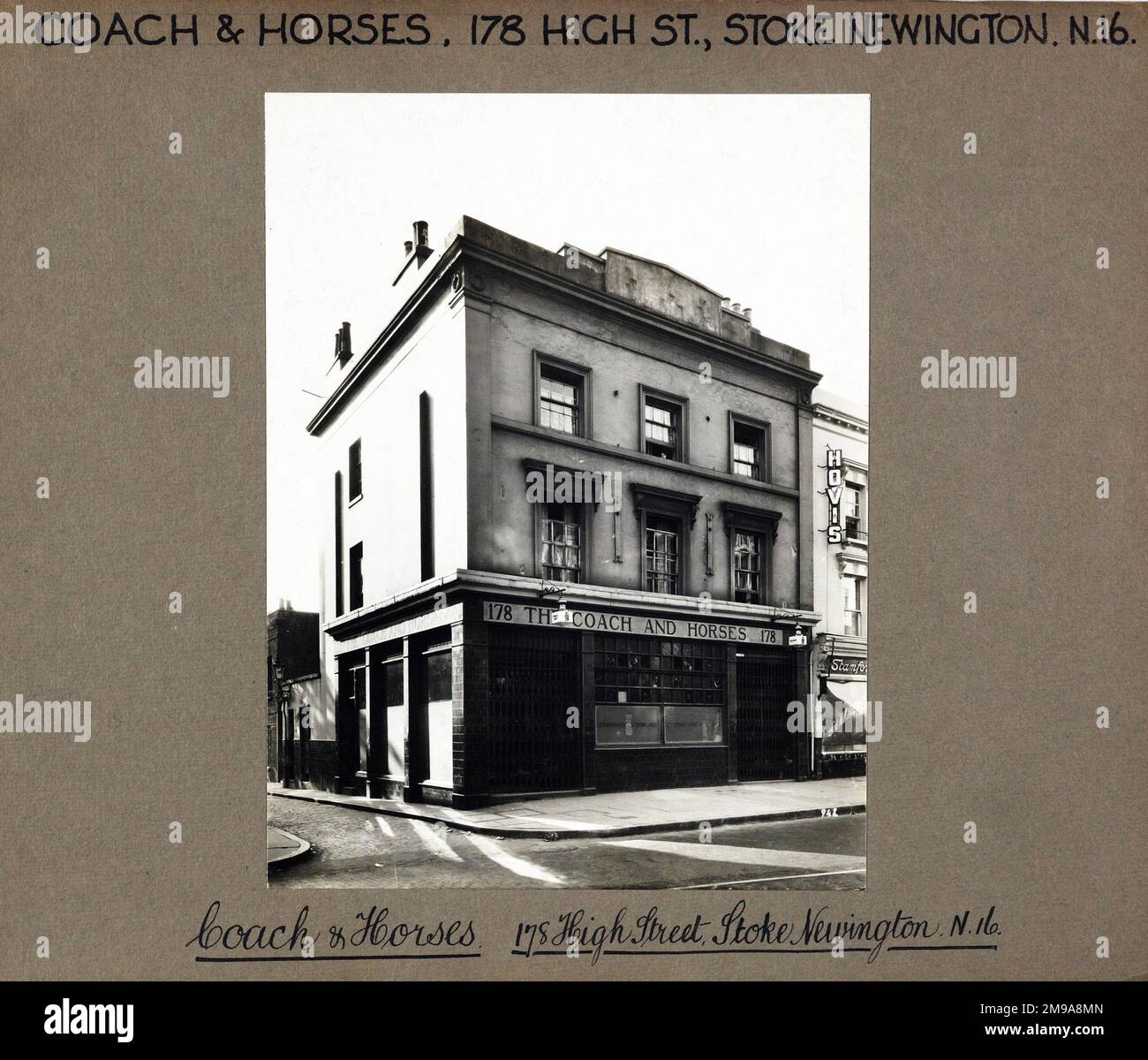 Photograph of Coach & Horses PH, Stoke Newington, London. The main side ...