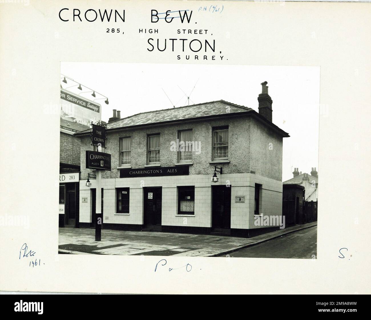 Photograph of Crown PH, Sutton, Surrey. The main side of the print ...