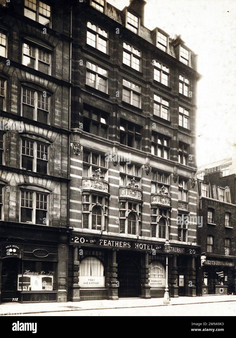 Photograph of Feathers Hotel, Westminster, London. The main side of the ...