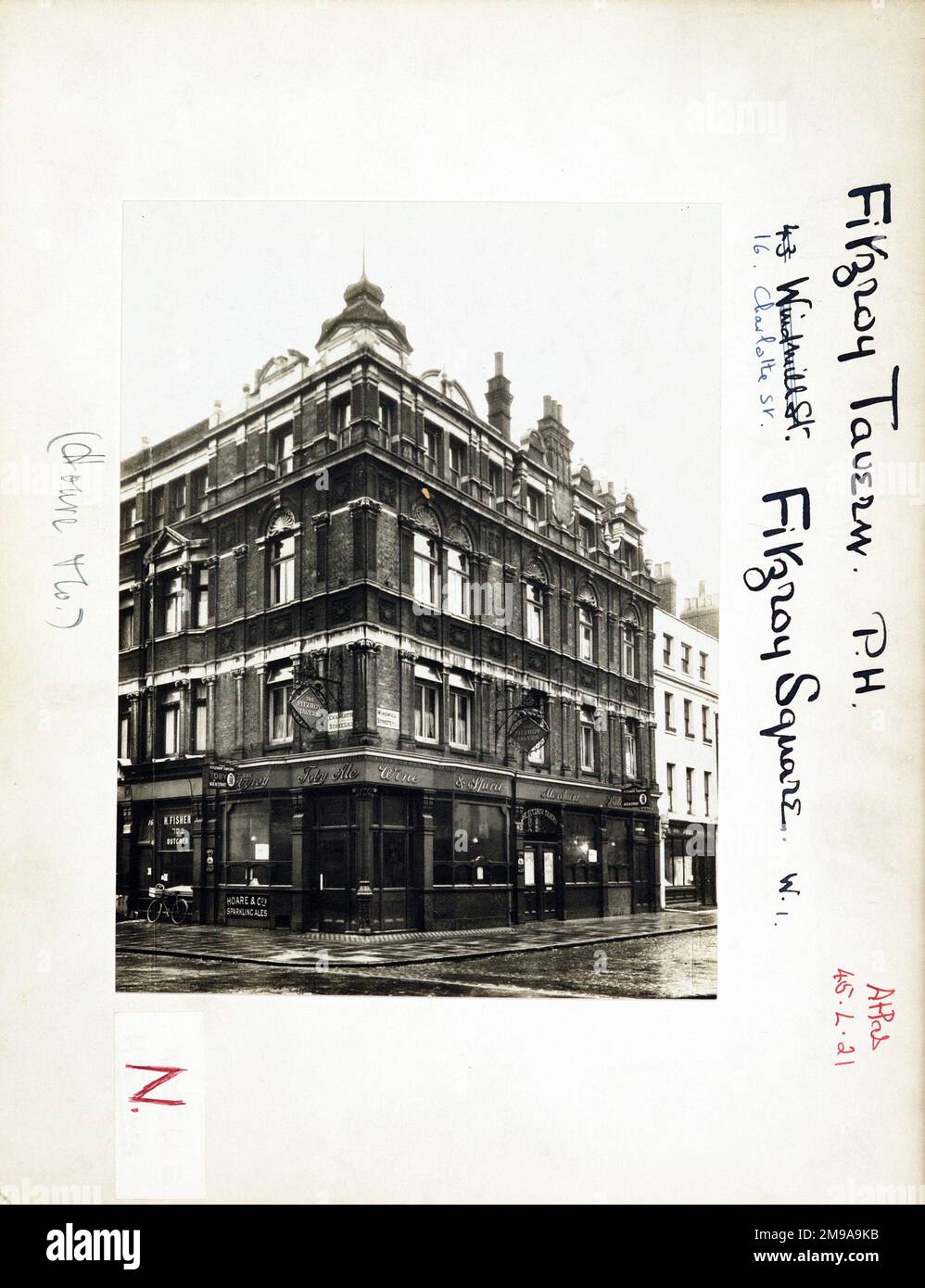 Photograph of Fitzroy Tavern , Fitzrovia, London. The main side of the ...