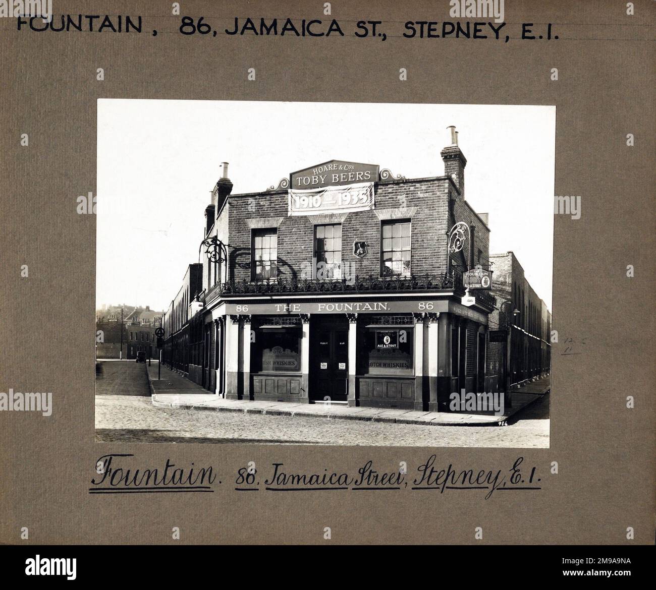 Photograph of Fountain PH, Stepney, London. The main side of the print ...