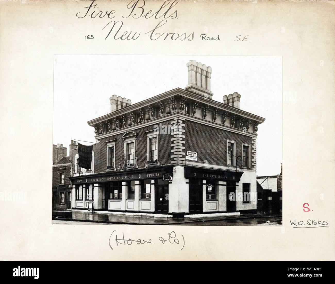 Photograph of Five Bells PH, New Cross, London. The main side of the ...