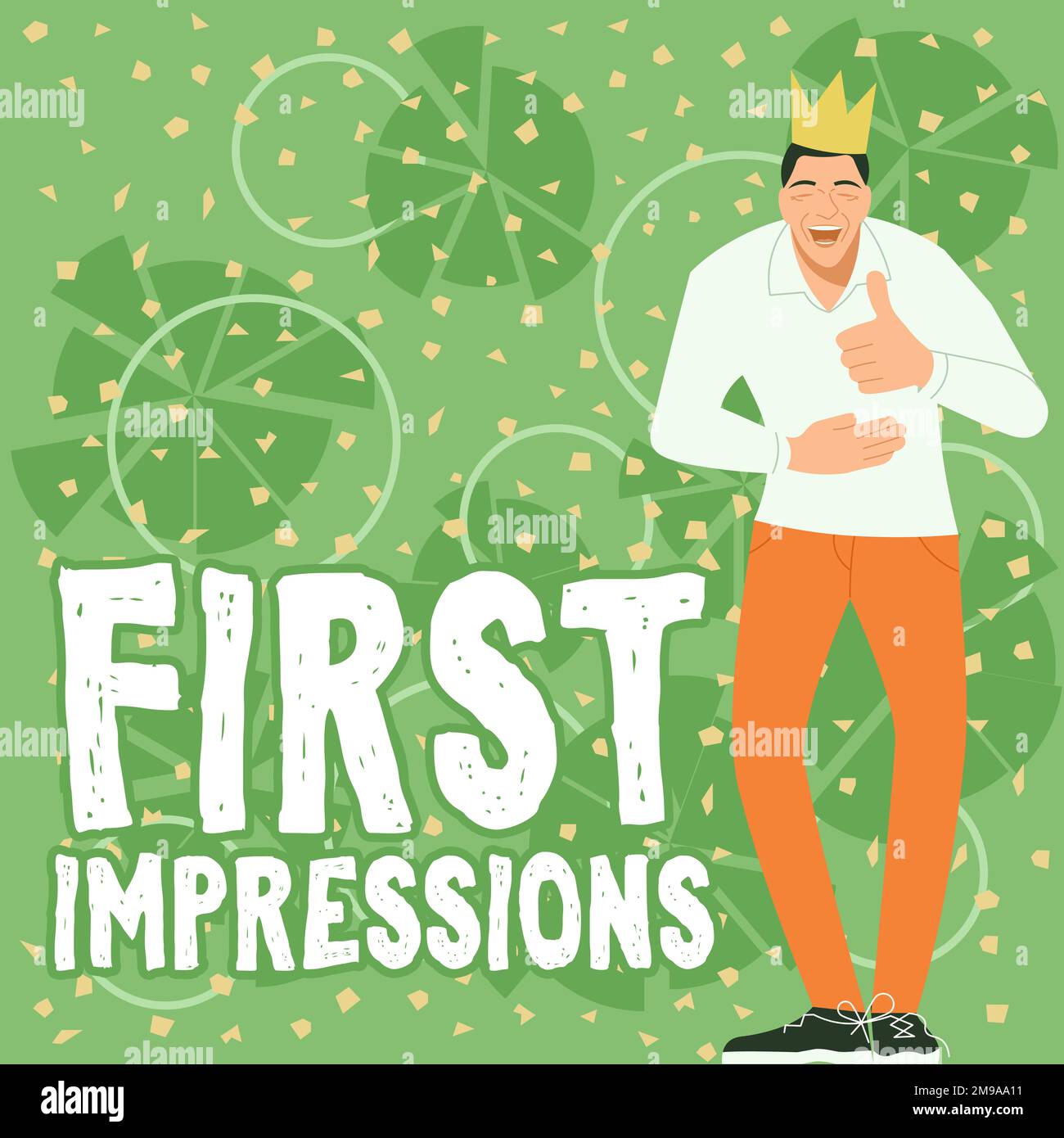 Text caption presenting First Impressions. Business overview What a ...