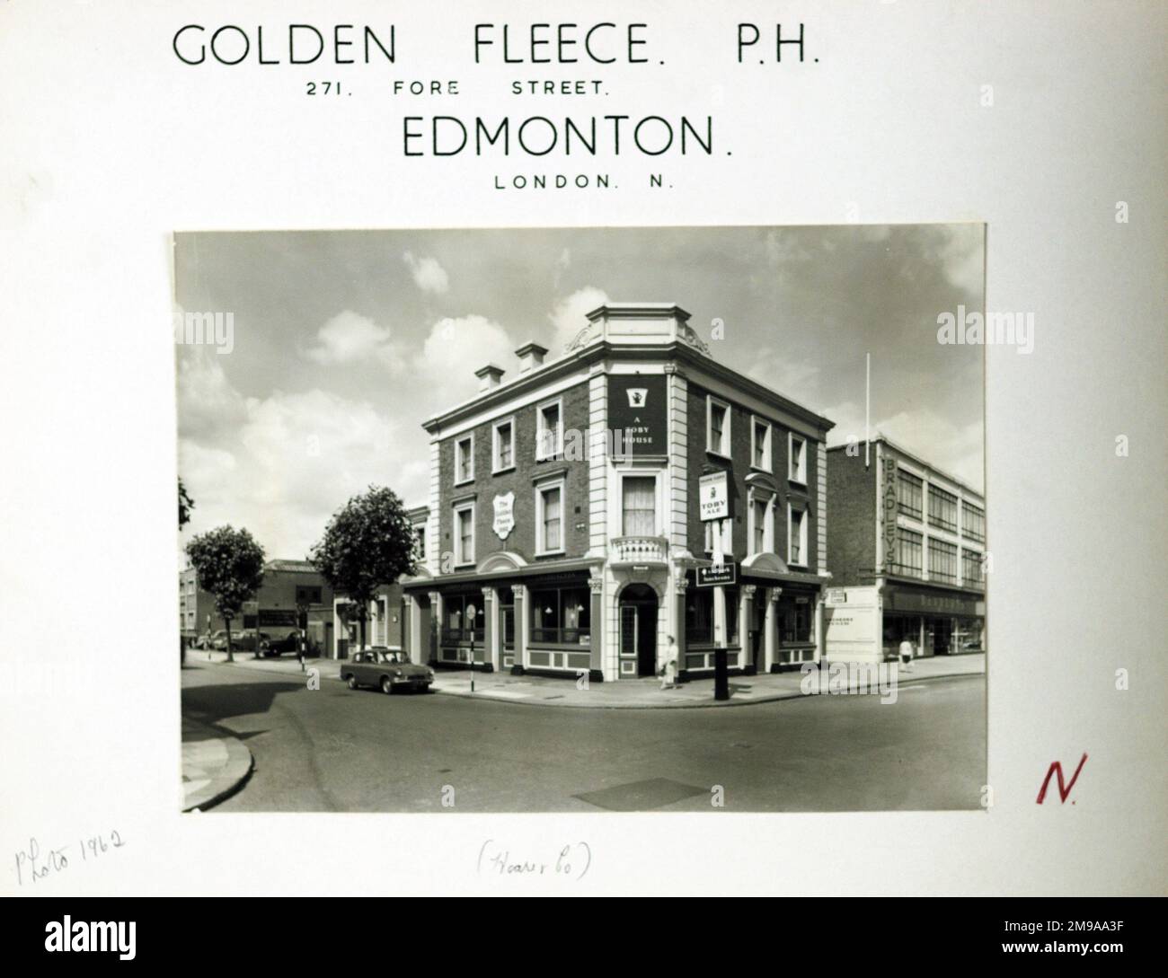 Photograph of Golden Fleece PH, Edmonton, London. The main side of the ...