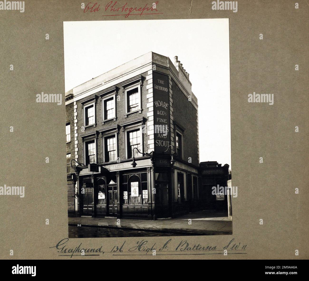 Photograph of Greyhound PH, Battersea, London. The main side of the ...