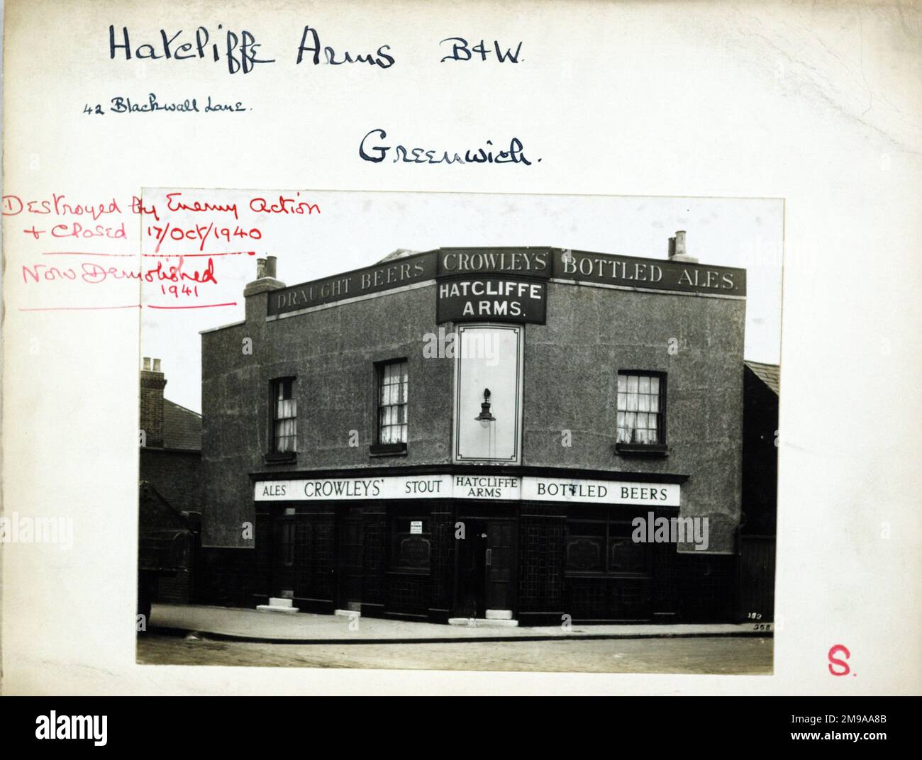 Photograph of Hatcliffe Arms, Greenwich, London. The main side of the ...