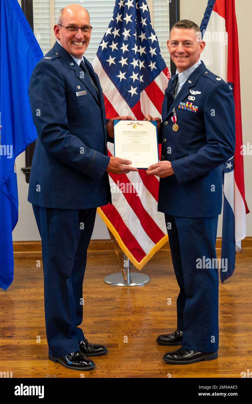 Lt. Col. Daniel Ortwerth, right, strategy plans officer for the 157th ...