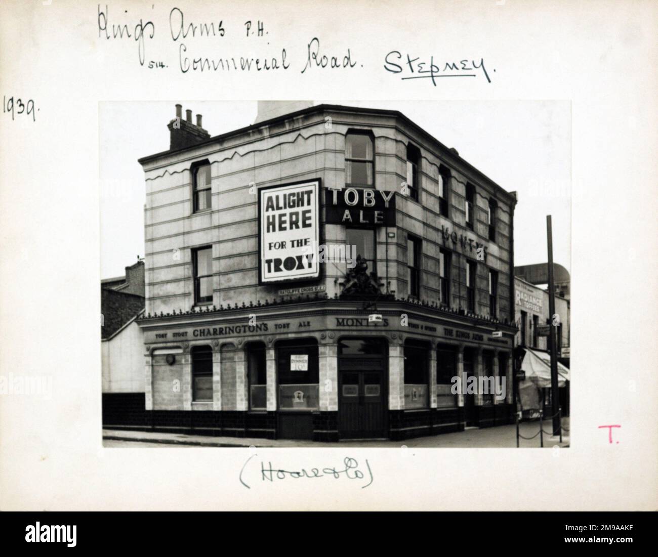 Photograph of Kings Arms, Stepney, London. The main side of the print ...