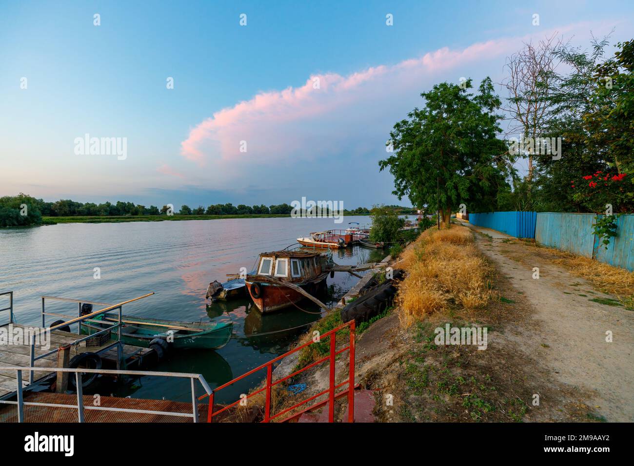 The harbor of Mila 23 in the Danube Delta in Romania Stock Photo - Alamy