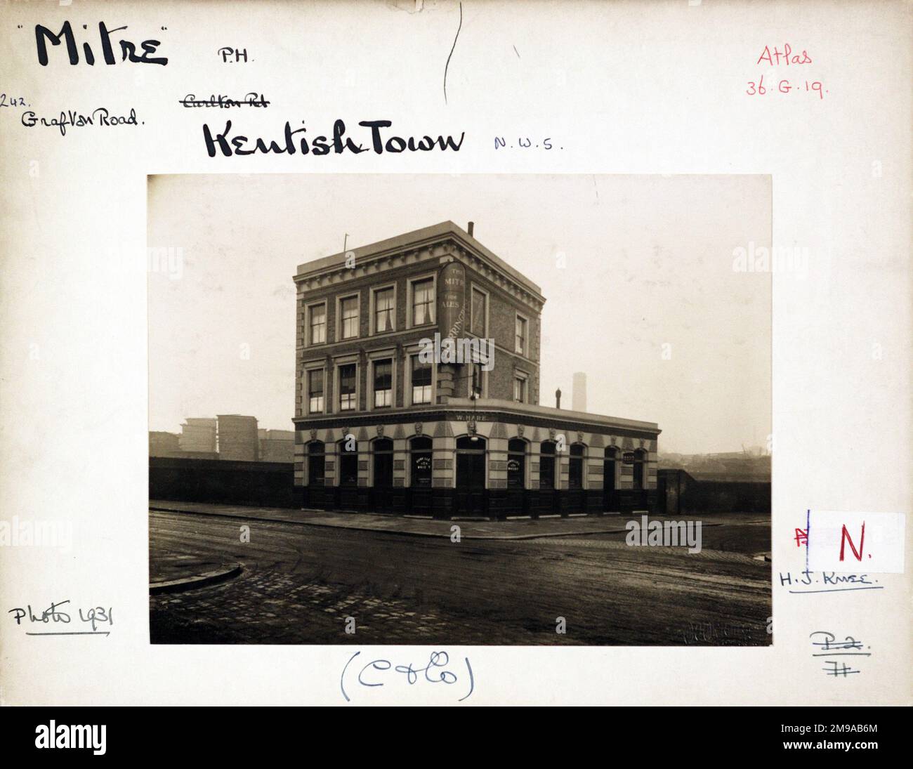 Photograph of Mitre PH, Kentish Town, London. The main side of the ...