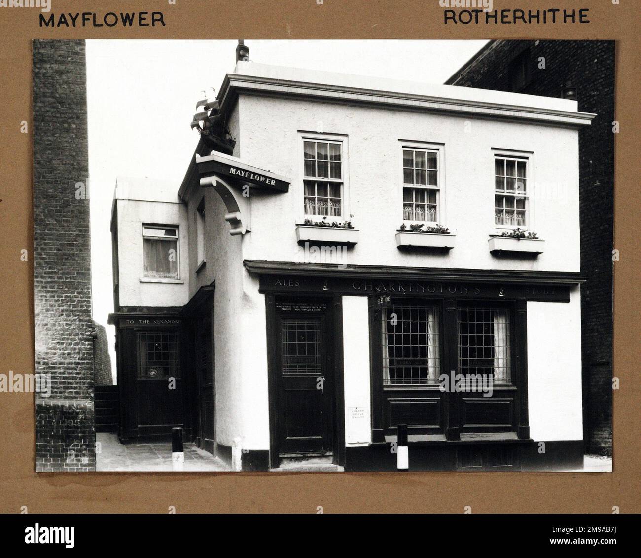 Photograph of Mayflower PH, Rotherhithe, London. The main side of the ...