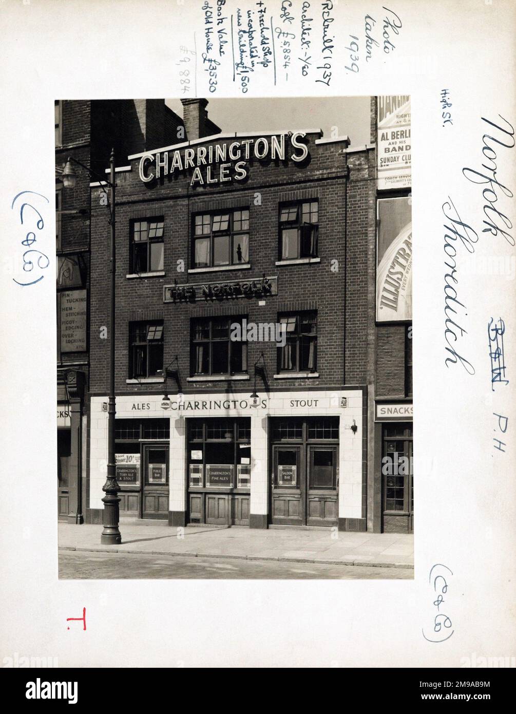 Photograph of Norfolk PH, Shoreditch (New), London. The main side of ...