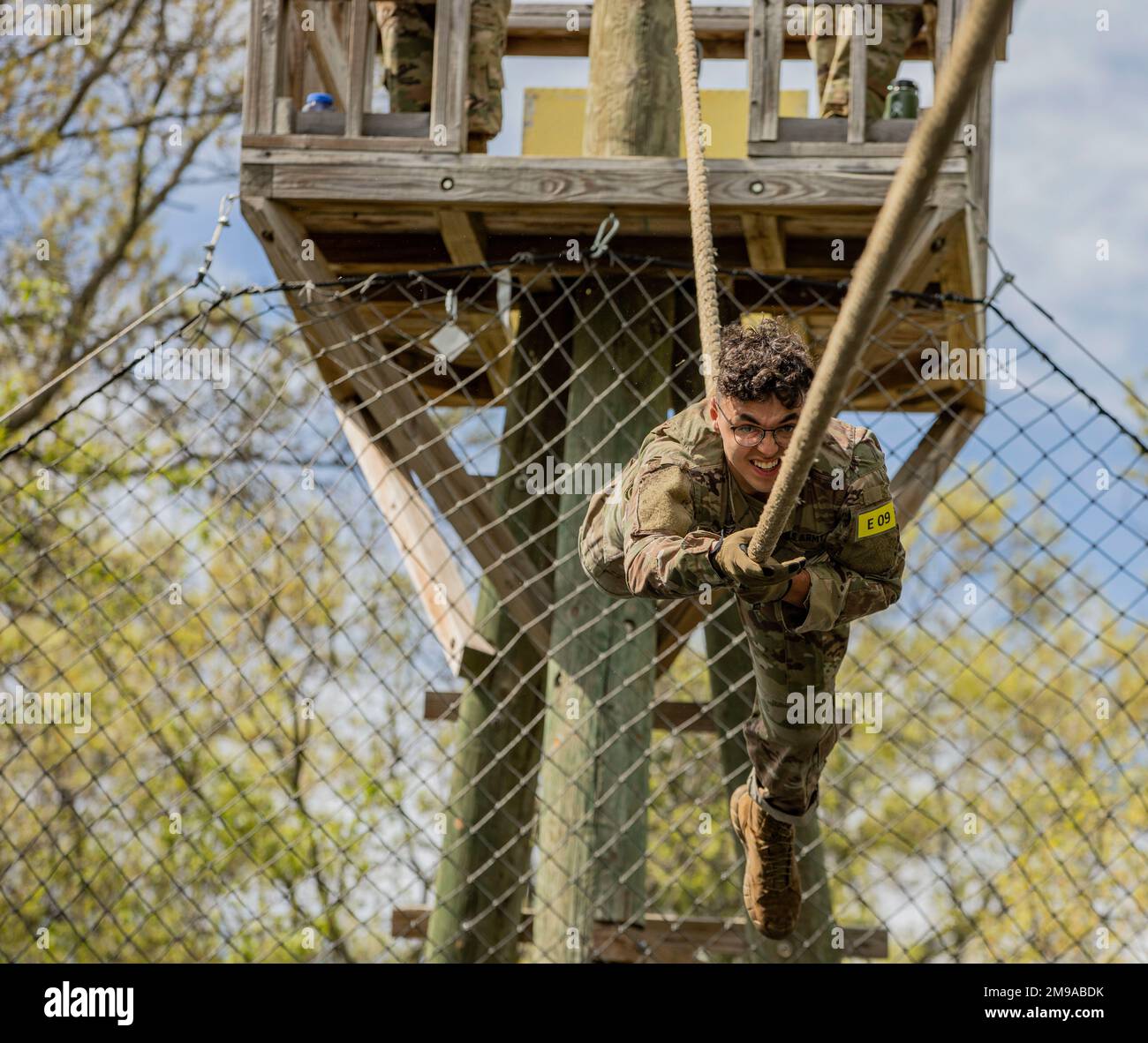 Army Reserve Spc. Isaiah Gutierrez, assigned to the 416th TEC, preforms ...