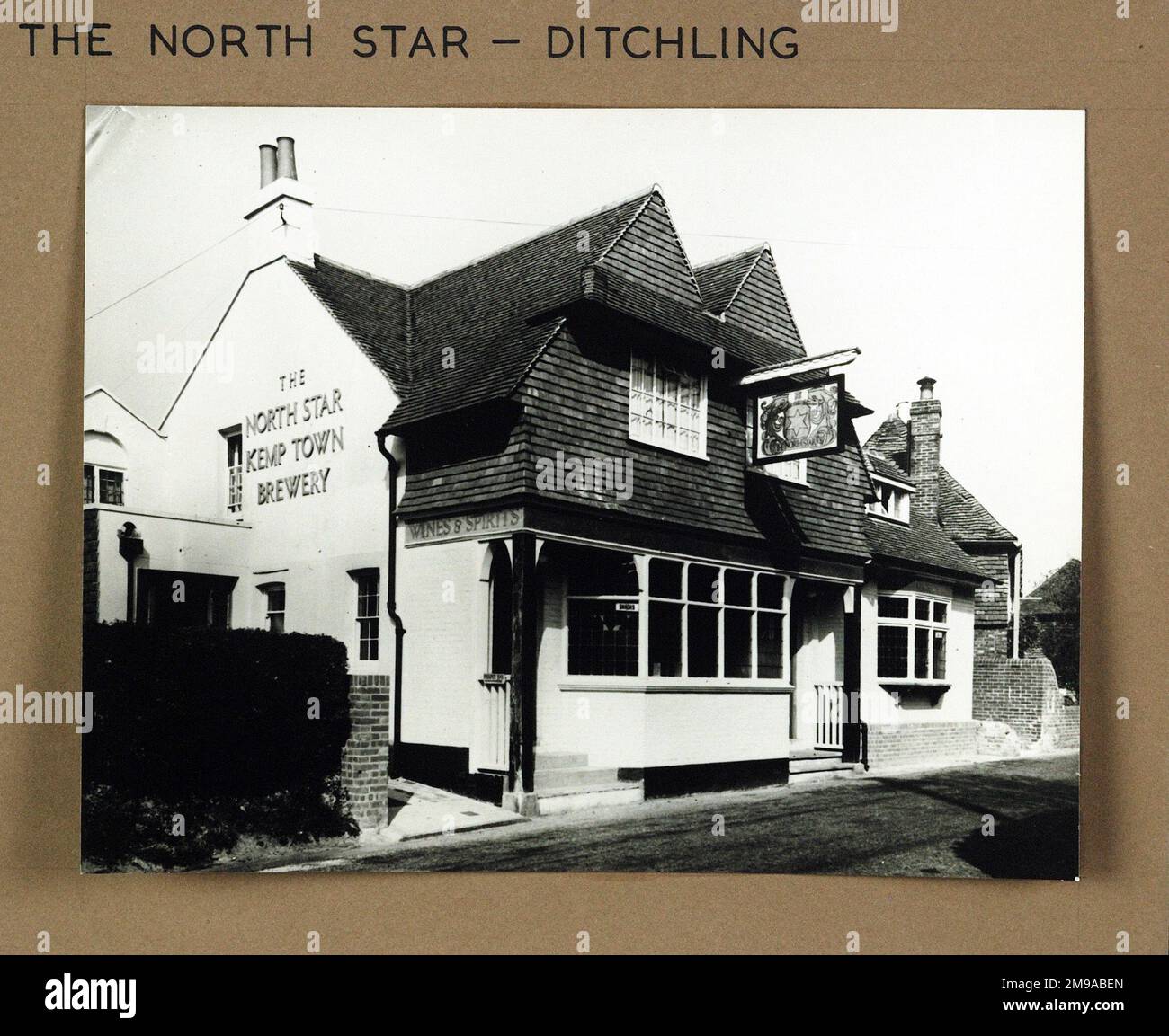 Photograph of North Star PH, Ditchling, Sussex. The main side of the print (shown here) depicts ...