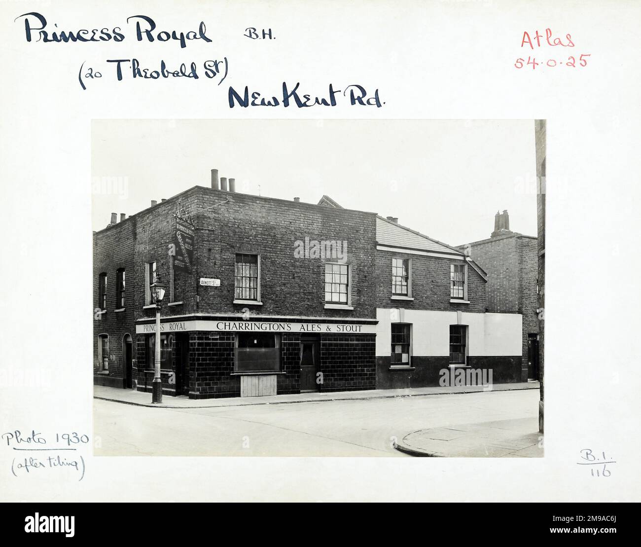 Photograph of Princess Royal PH, New Kent Road, London. The main side ...