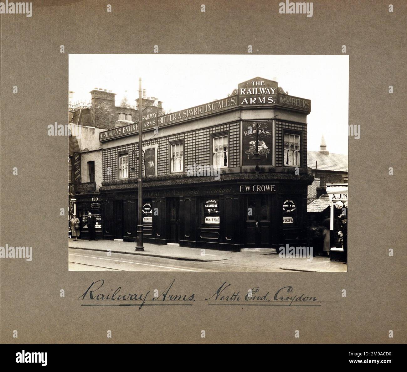Photograph of Railway Arms, Croydon, Surrey. The main side of the print ...