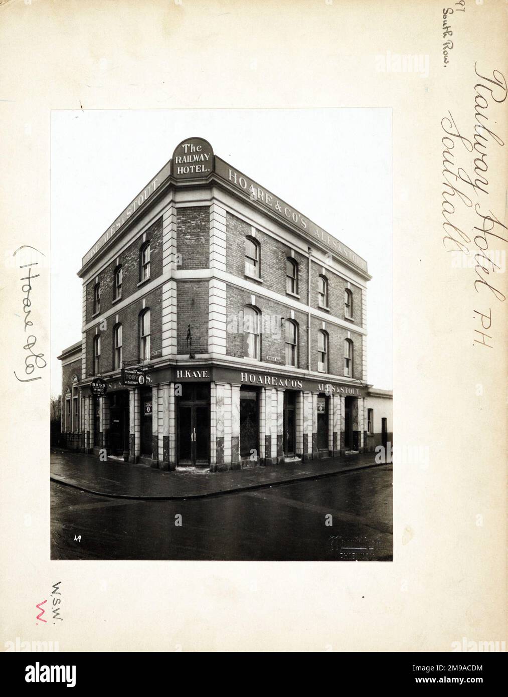 Photograph of Railway Hotel, Southall, Greater London. The main side of ...