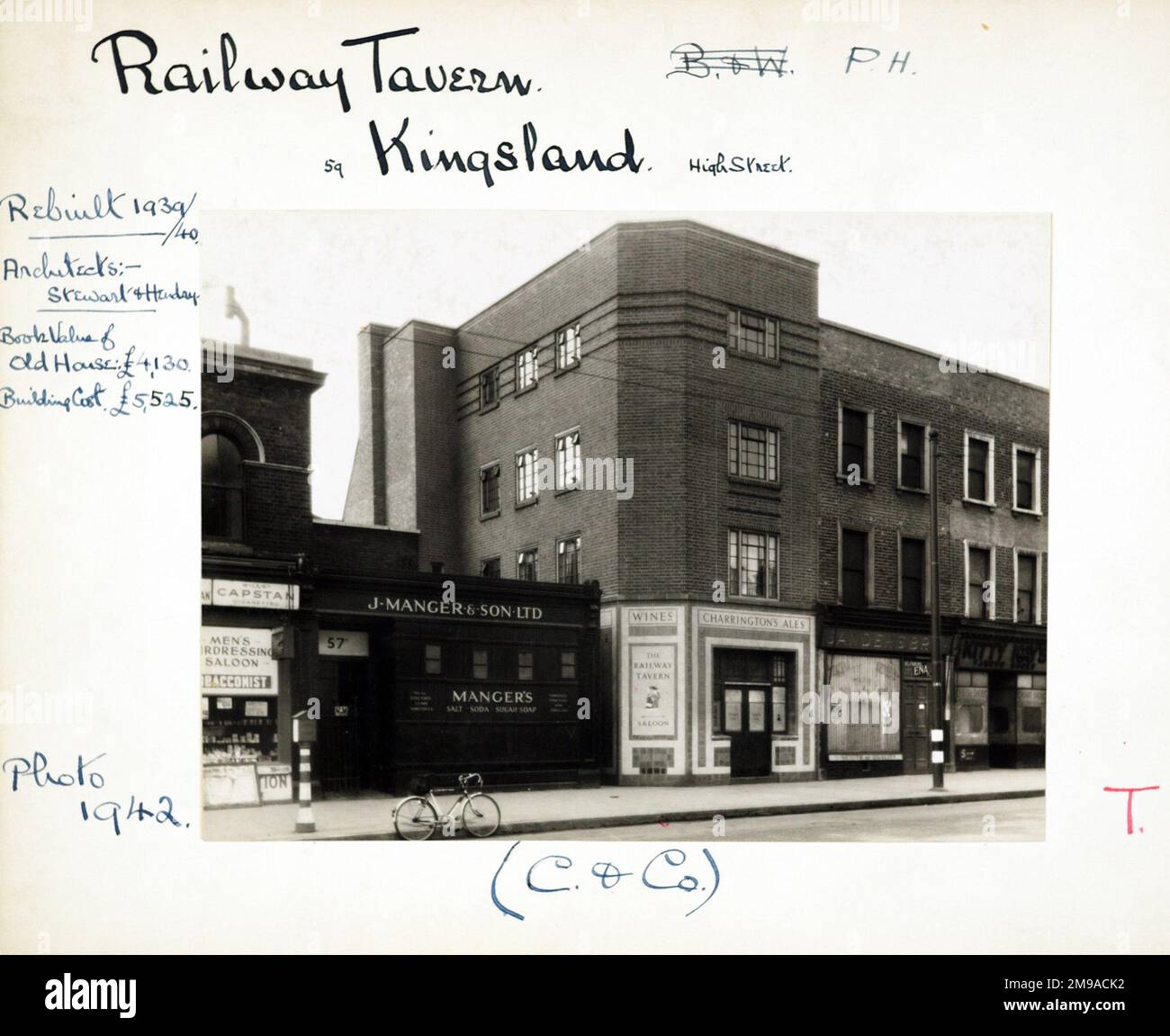 Photograph of Railway Tavern , Kingsland, London. The main side of the ...