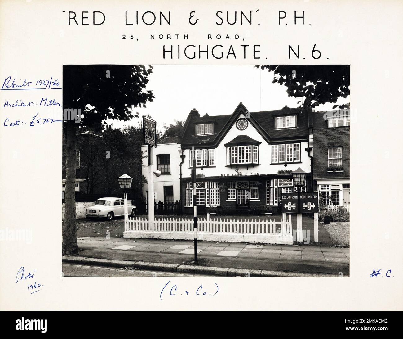 Photograph of Red Lion & Sun PH, Highgate, London. The main side of the ...