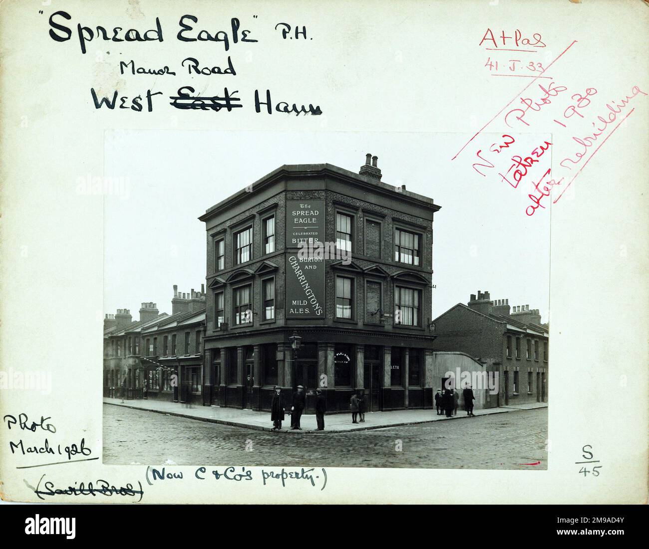 Photograph of Spread Eagle PH, Stratford (Old), London. The main side of the print (shown here ...