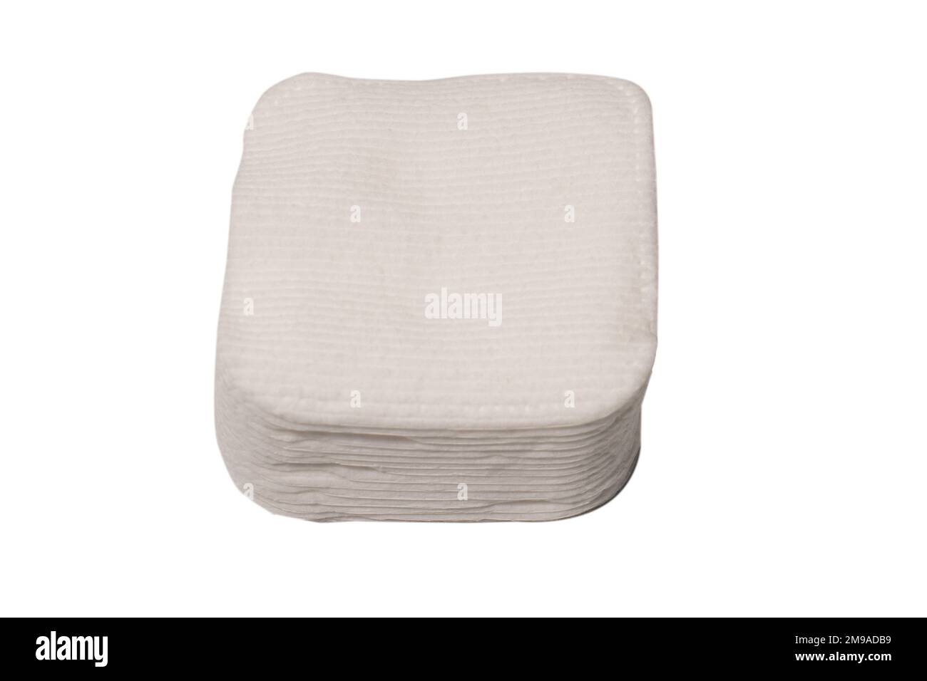 Stack of white cotton sponges isolated on a white background Stock ...