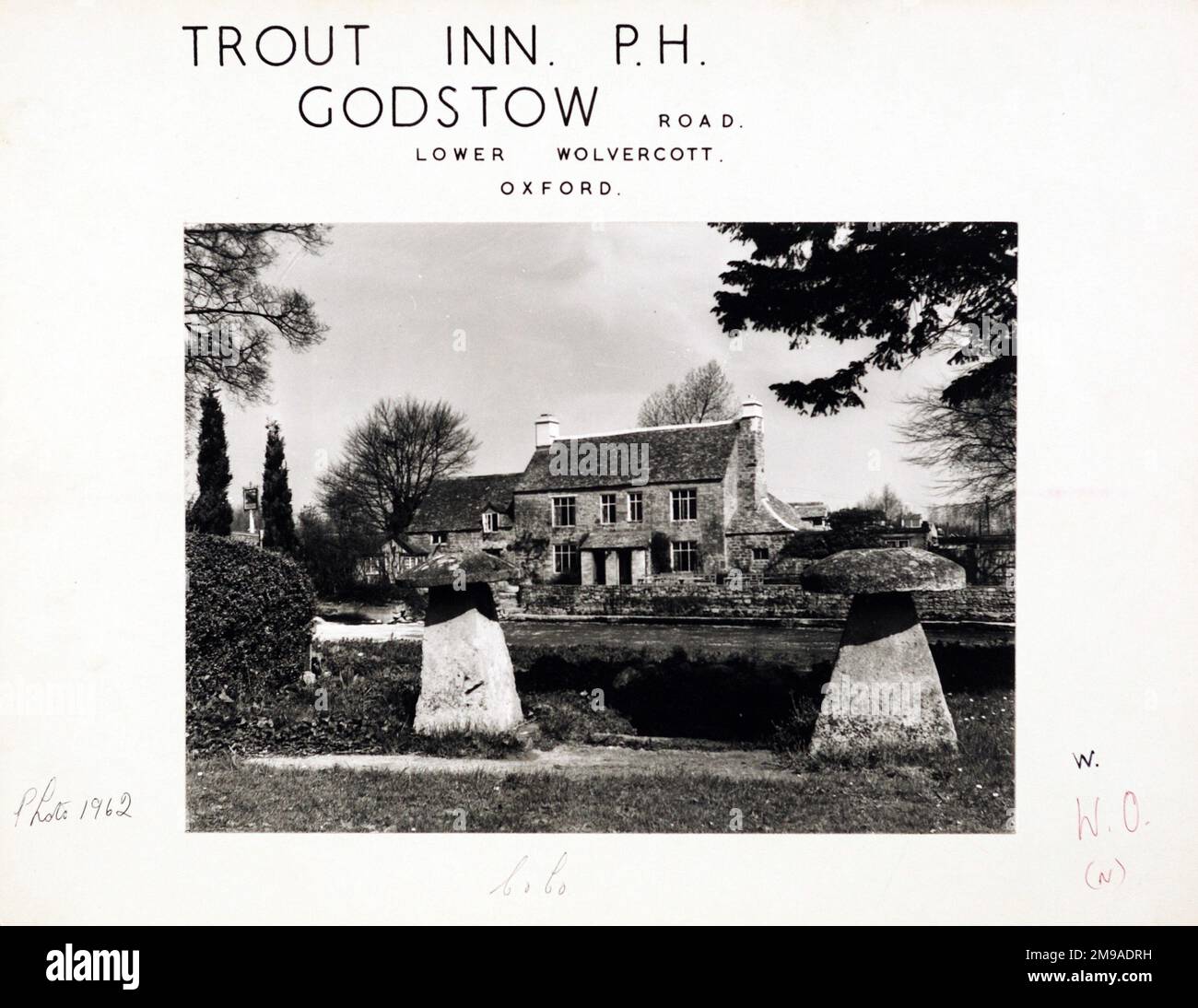 Photograph of Trout Inn, Lower Wolvercott, Oxfordshire. The main side ...