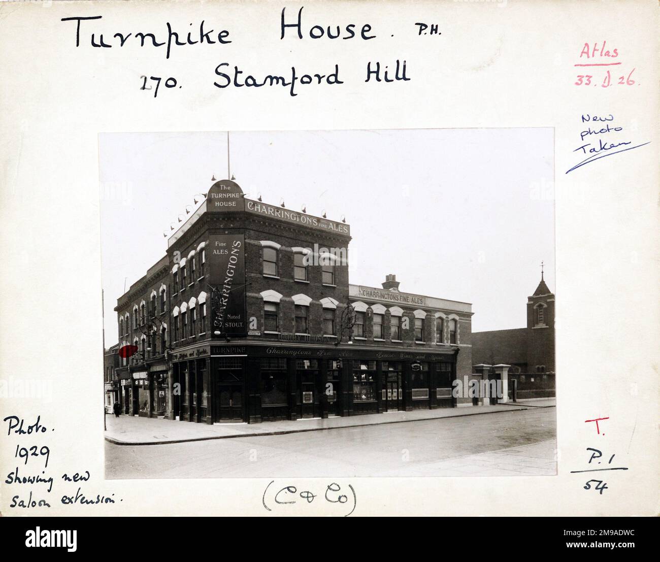 Photograph of Turnpike House PH, Stamford Hill, London. The main side ...
