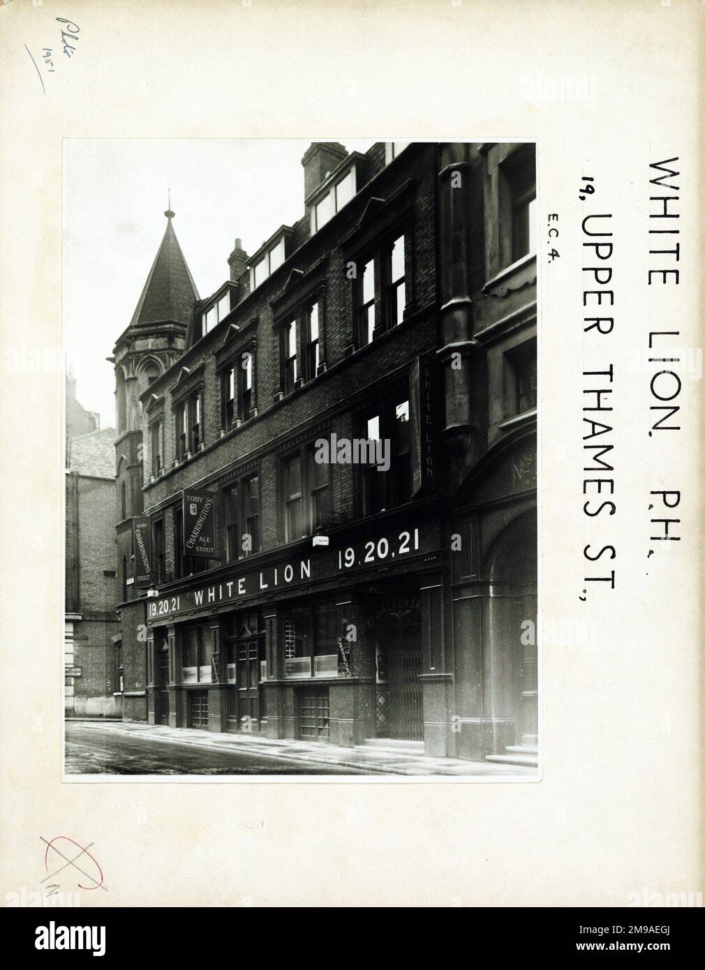 Photograph of White Lion PH, City, London. The main side of the print ...