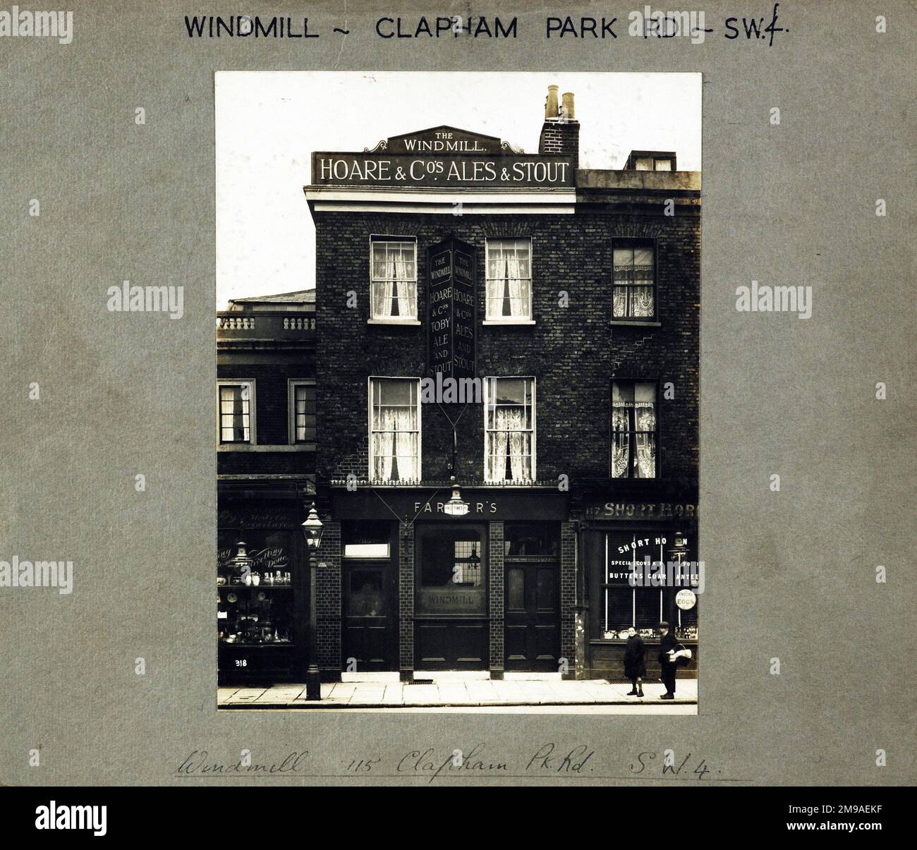 Photograph of Windmill PH, Clapham, London. The main side of the print ...