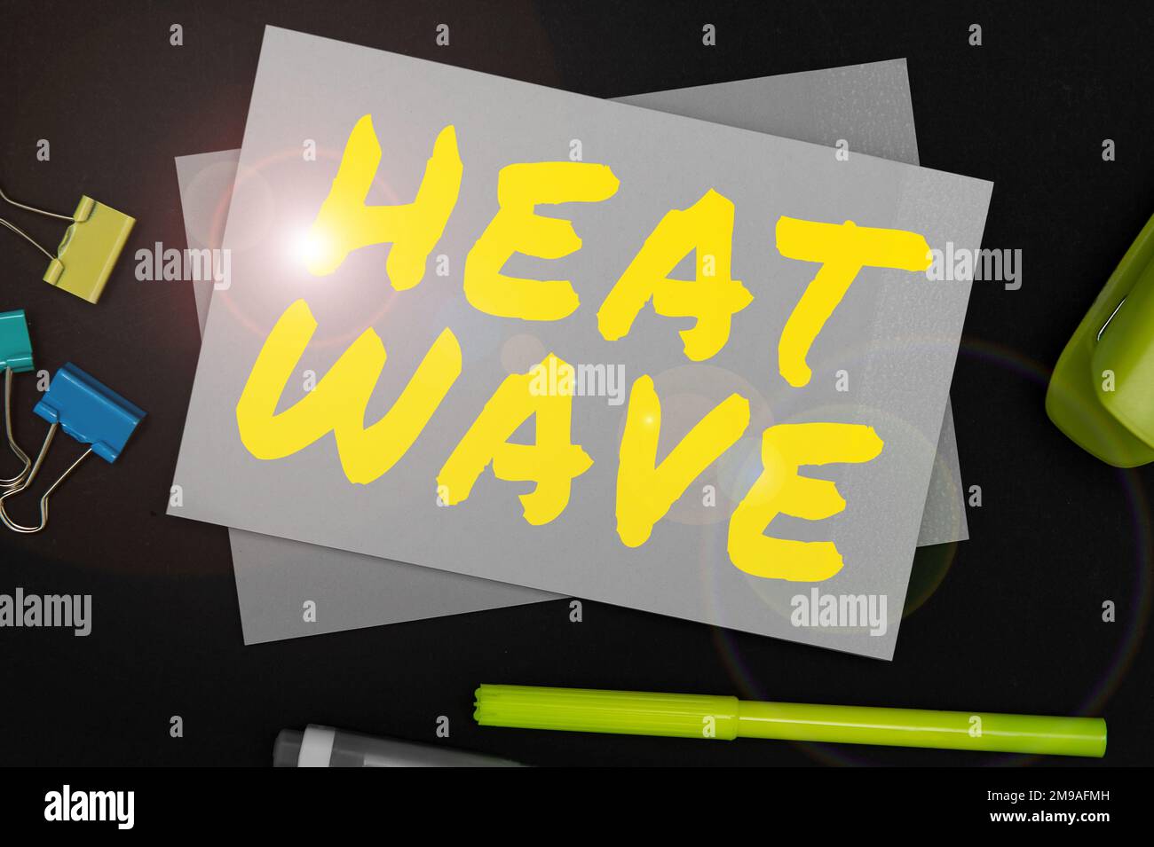 Text caption presenting Heat Wave. Concept meaning a prolonged period ...