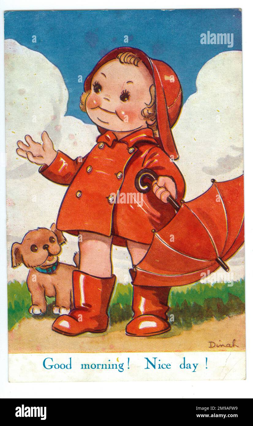 The Caption is 'Good morning! Nice day!' The message on the back by the ...