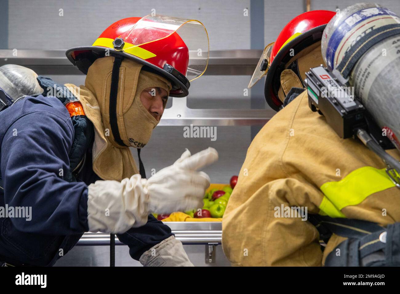 220516-N-CM110-2131 PACIFIC OCEAN (May 16, 2022) – Damage Controlman ...